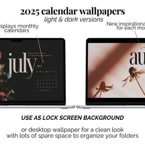 2025 Calendar Wallpaper and Desktop Organizer Bundle Digital Desktop ...