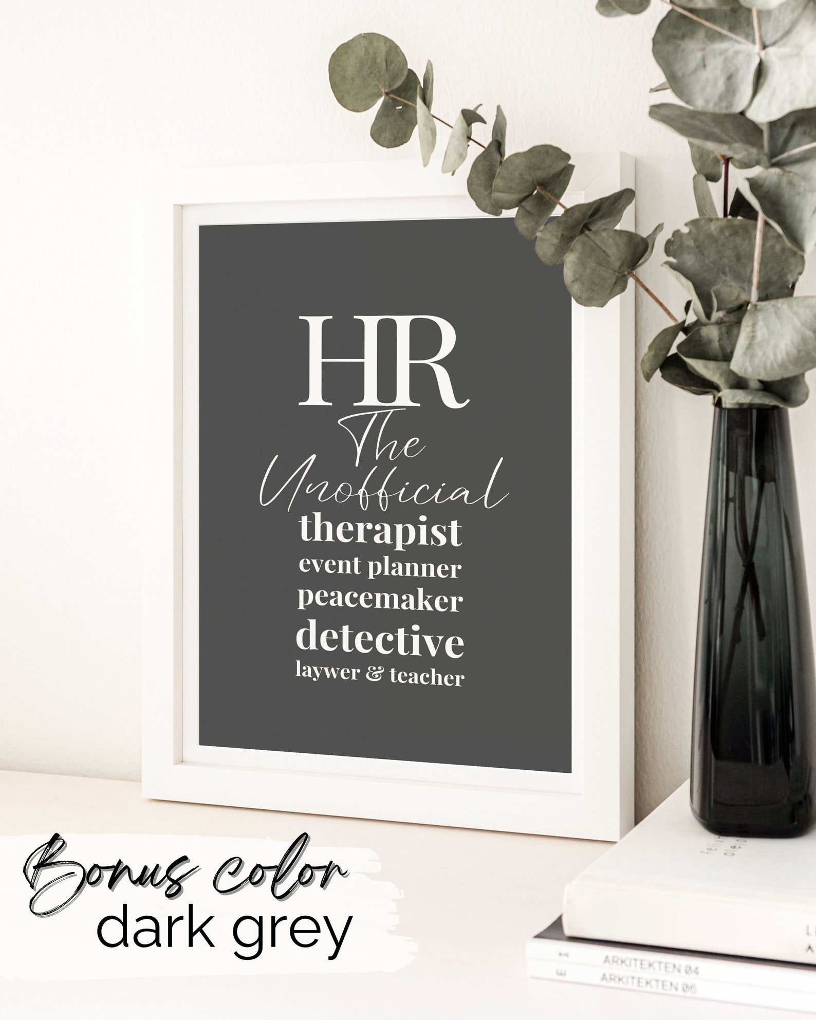 HR Wall Decor Funny HR Office Decor for Women Office Print Human ...