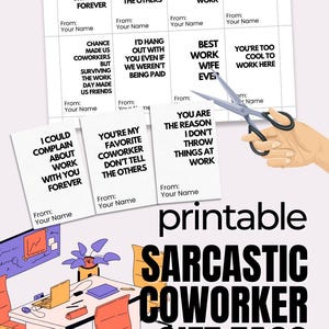 Sarcastic Coworker Gift Tags Funny Employee Cards Editable Gift Tags ...