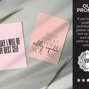 Vision Board Quote Printable Pink Inspirational Quote Cards Positive ...