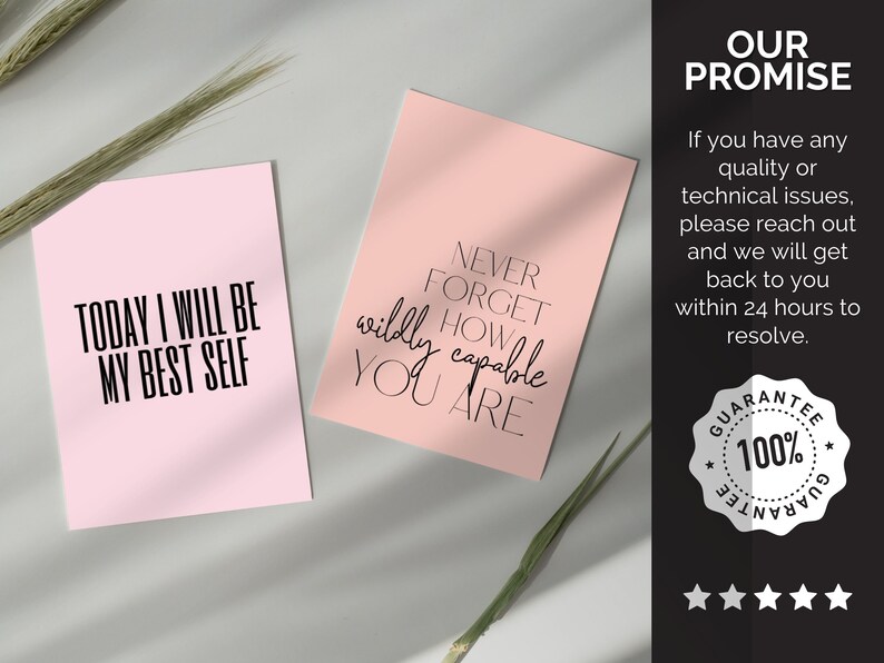 Vision Board Quote Printable Pink Inspirational Quote Cards Positive ...