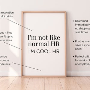 HR Department Humor HR Office Decor for Women Funny Office Hr Wall Art ...