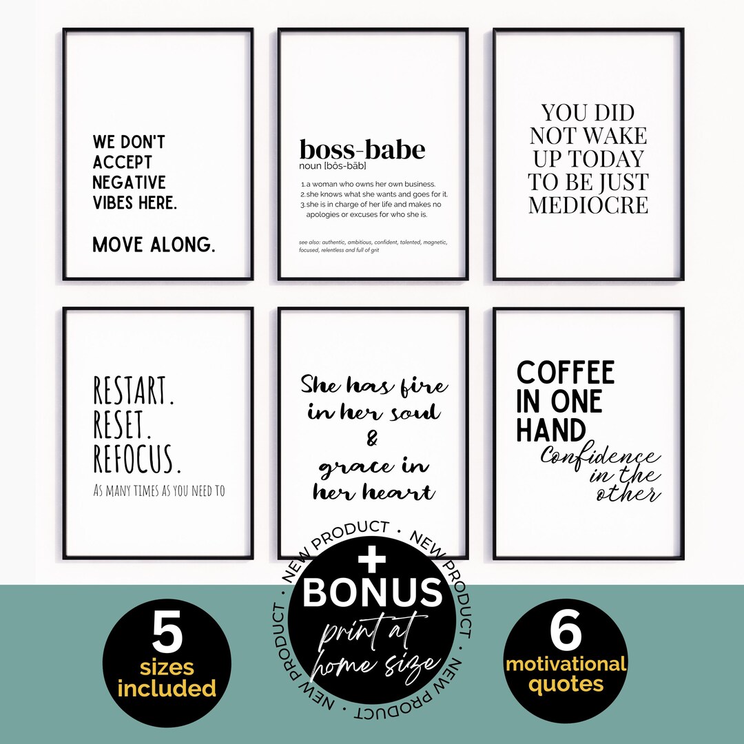 Office Decor for Women Quotes About Life Inspirational Wall Art Gallery ...