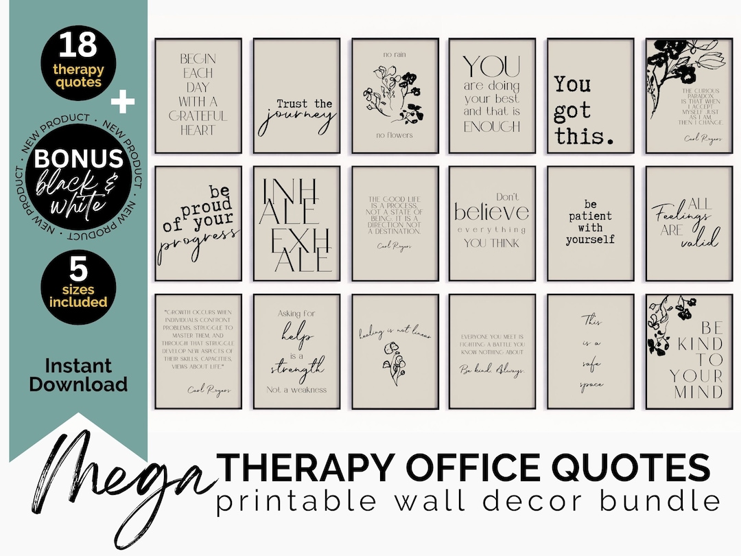 Therapy Office Decor Poster Bundle, Mental Health Poster Prints ...