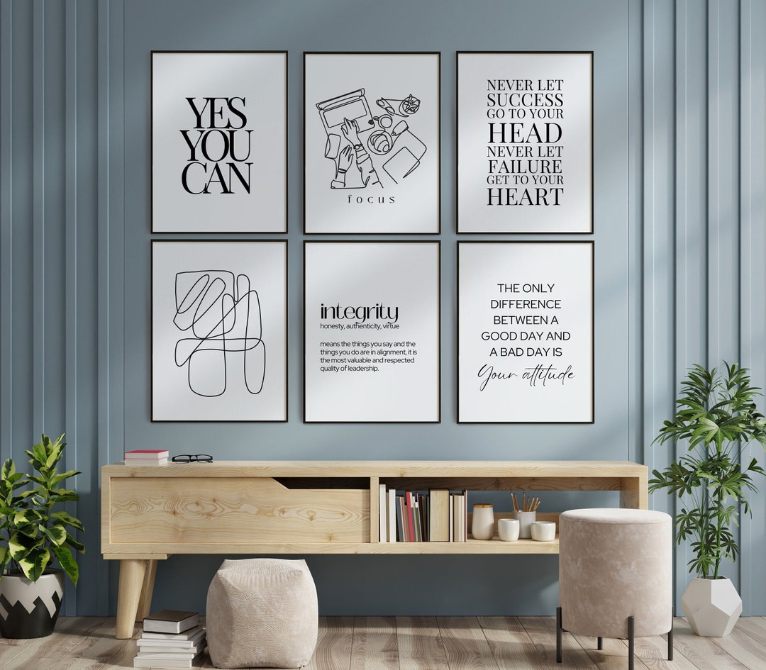 Office Wall Decor Professional, Office Wall Art Print Set of 6, Modern ...