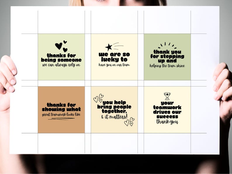 Employee Recognition Cards, Printable Staff Thank You Cards, Coworker ...