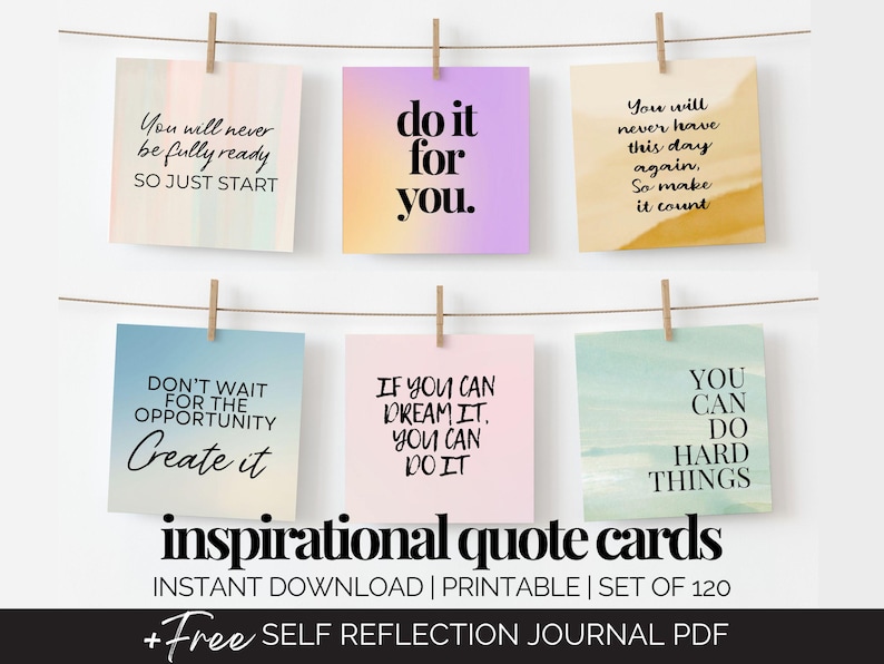 Quote Cards Deck Positive Quote Flash Cards Printable Positive Sayings ...