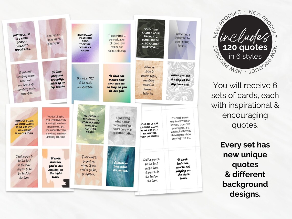 Printable Leadership Cards, Staff Encouragement Quote Cards for ...