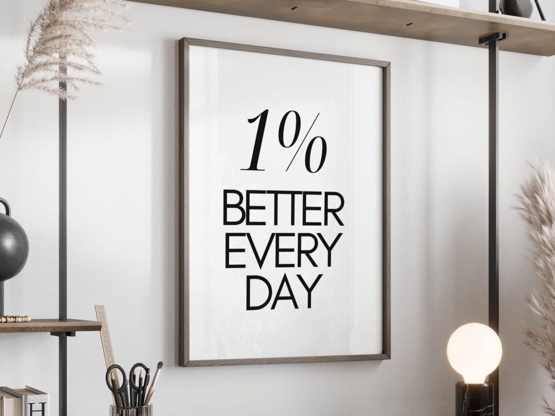 Motivational Entrepreneur Poster 1% Better Digital Print Inspirational ...