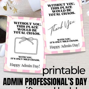 Employee Appreciation Printable Gift Card Holder Administrative ...