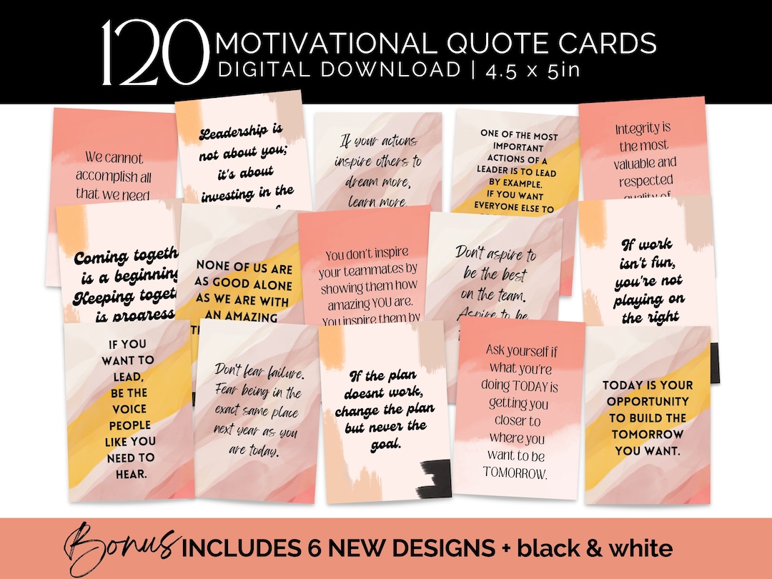 Leadership Quote Encouragement Cards Team Building Cards Printable ...