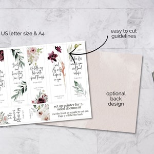 Printable Psalm Bookmark Bible Verse Bookmark Set Digital Bookmark ...