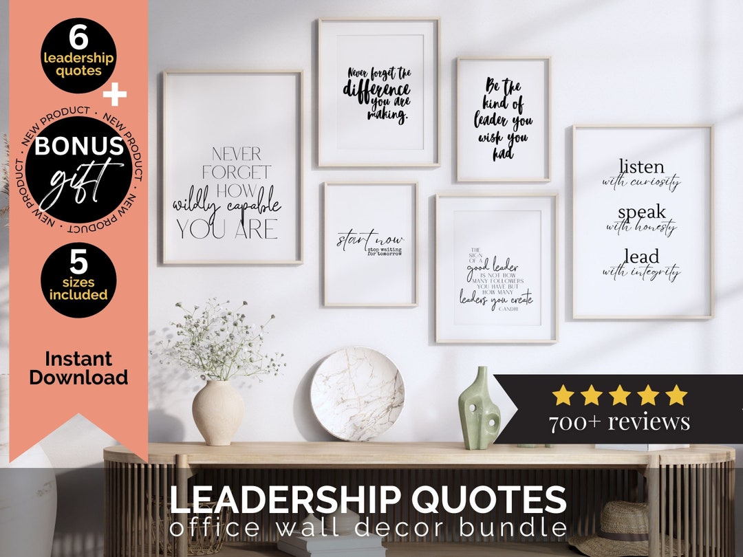 Leadership Quote Wall Art Motivational Office Decor for Women - Etsy UK