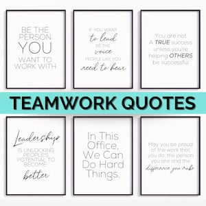 Office Decor Teamwork Quote Poster Bundle Office Wall Decor - Etsy