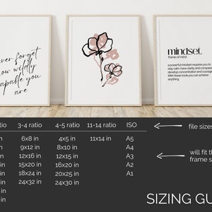 Neutral Office Wall Decor Bundle, Light Pink Office Wall Art ...