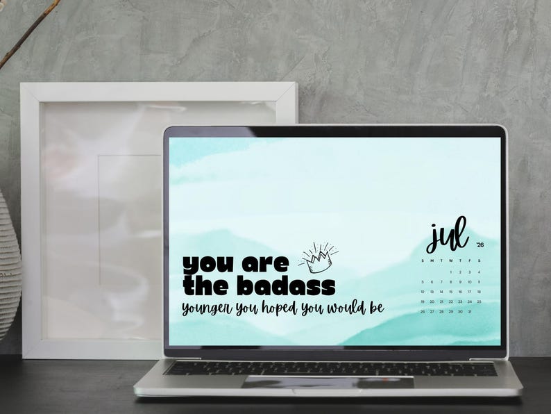 Swearing Affirmation Desktop Calendar 2026, Colorful Computer ...