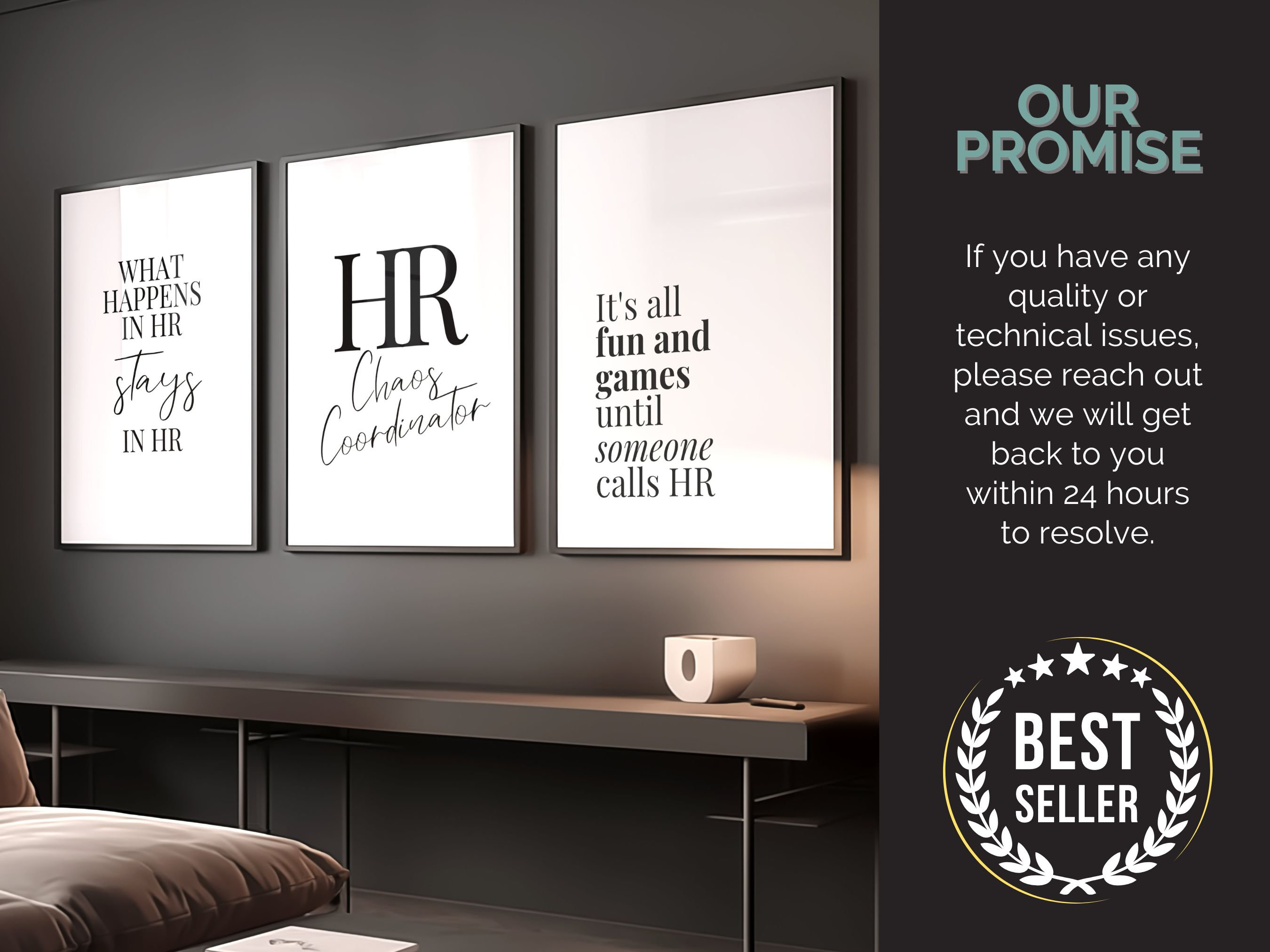 HR Office Decor for Women Office Wall Art Human Resources Funny Quote ...