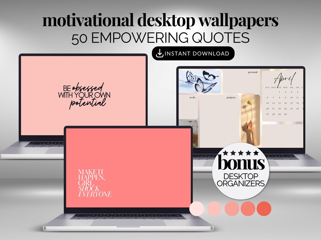 Pink Desktop Wallpaper Pack Computer Wallpaper Bundle Motivational ...