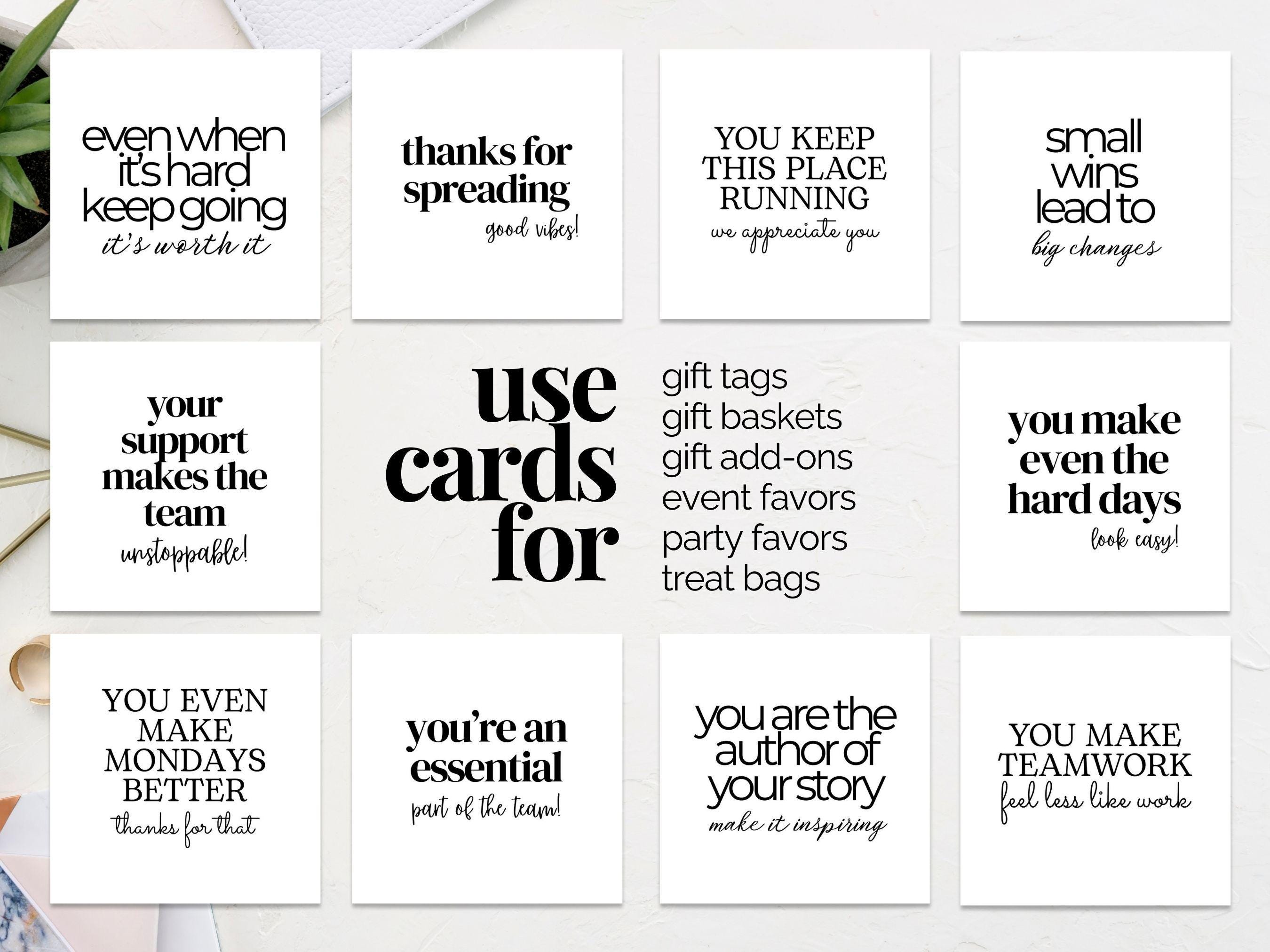 Employee Appreciation Notes, Printable Mini Coworker Thank You Cards ...