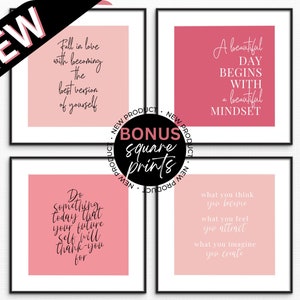 Inspirational Wall Art Women Pink Office Desk Decor Quotes About Life ...