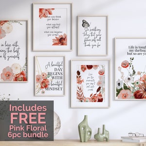 Inspirational Wall Art Women Pink Office Desk Decor Quotes About Life ...