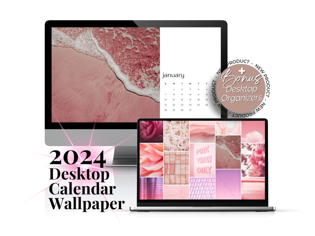 Pink Desktop Wallpaper, 2024 Desktop Calendar Pink, Computer Background ...
