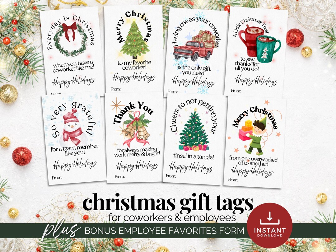 Funny Christmas Gift Tags for Employees Sarcastic Holiday Mini Cards ...