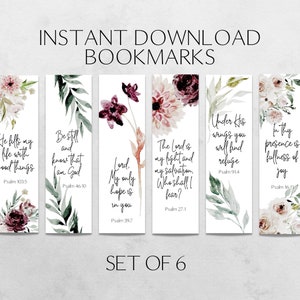 Printable Psalm Bookmark Bible Verse Bookmark Set Digital - Etsy