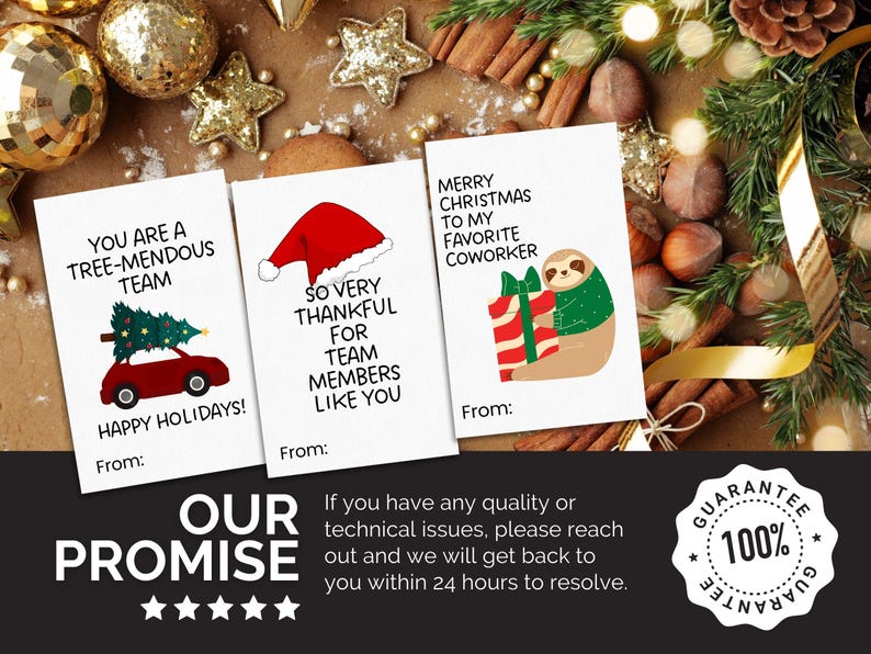 Christmas Gift Tags for Colleagues Employee Holiday Gift Cards ...