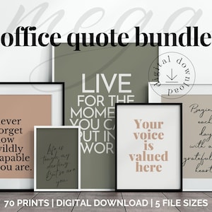 Calming Office Decor Bundle Green Prints for Office Wall Art Neutral ...