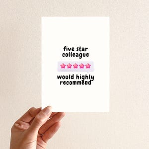 Employee Appreciation Card 5 Star Job Congratulations Card for Office ...