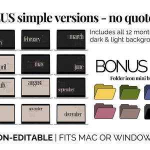 2025 Desktop Wallpaper Calendar Bundle Digital Desktop Organizer and ...