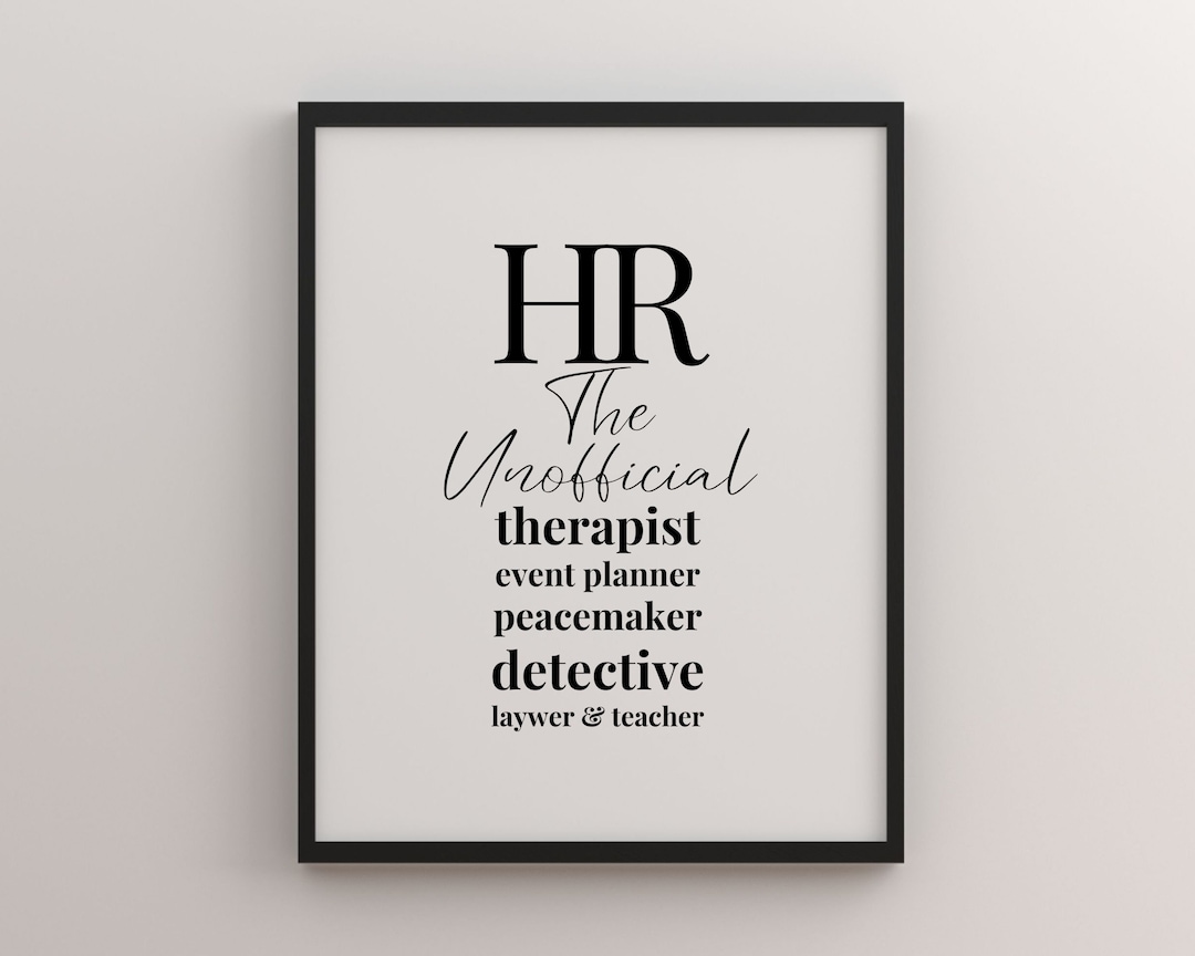 HR Wall Decor Funny HR Office Decor for Women Office Print - Etsy