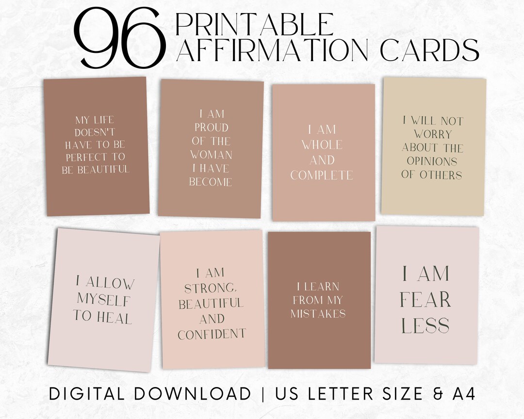 Mental Health Affirmation Cards I Am Affirmations for Anxiety Relief ...