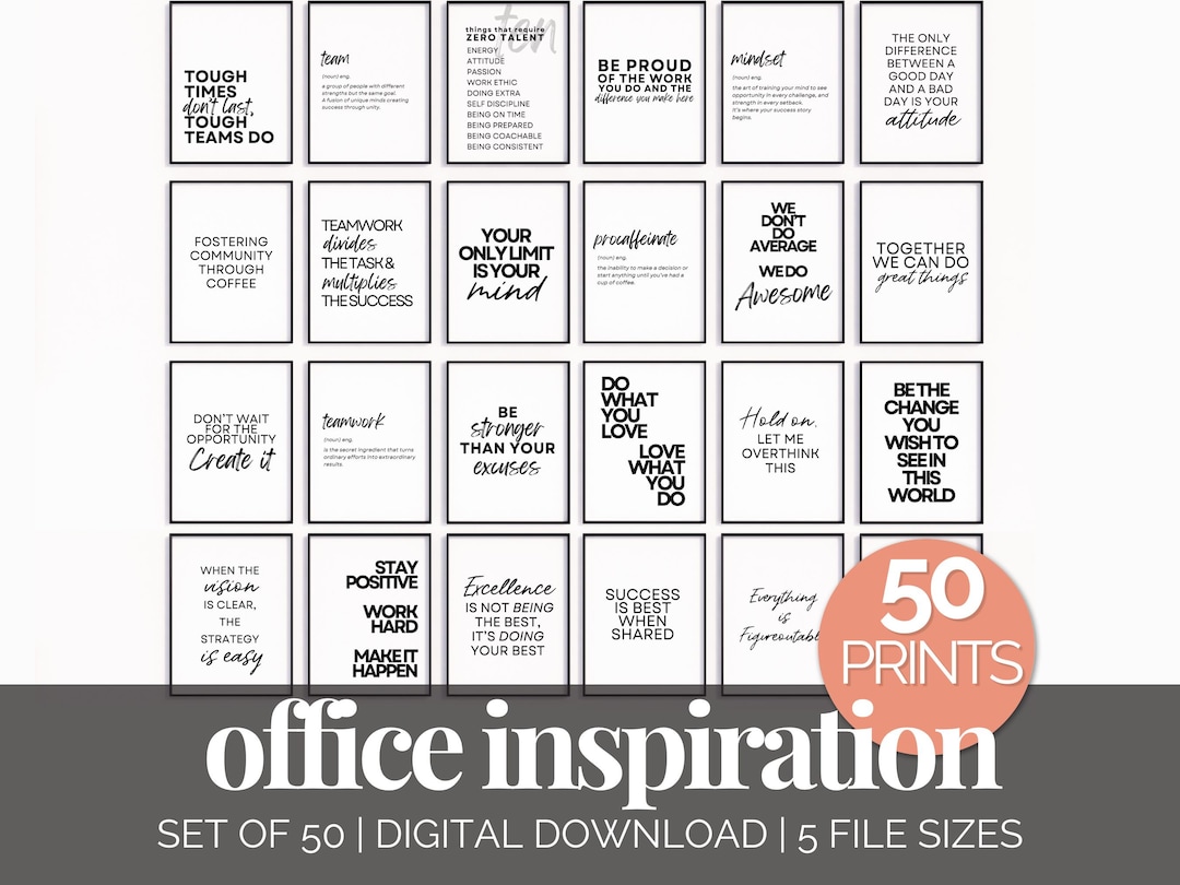 Inspirational Quote Office Wall Decor Professional Workplace Poster ...