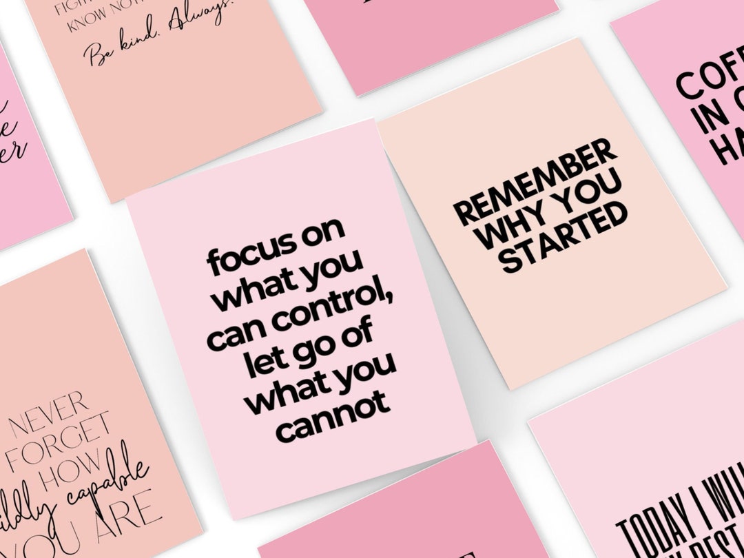Vision Board Quote Printable Pink Inspirational Quote Cards Positive ...