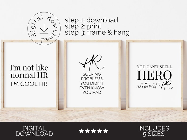 HR Office Decor for Women Office Wall Art Human Resources Funny Quote ...