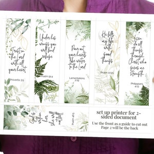 Printable Bible Verse Bookmark Set Digital Bookmark Bundle Scripture ...