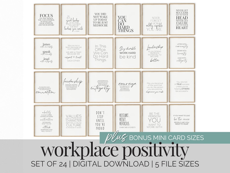 Workplace Positivity Quote Bundle, Printable Inspirational Quotes for ...