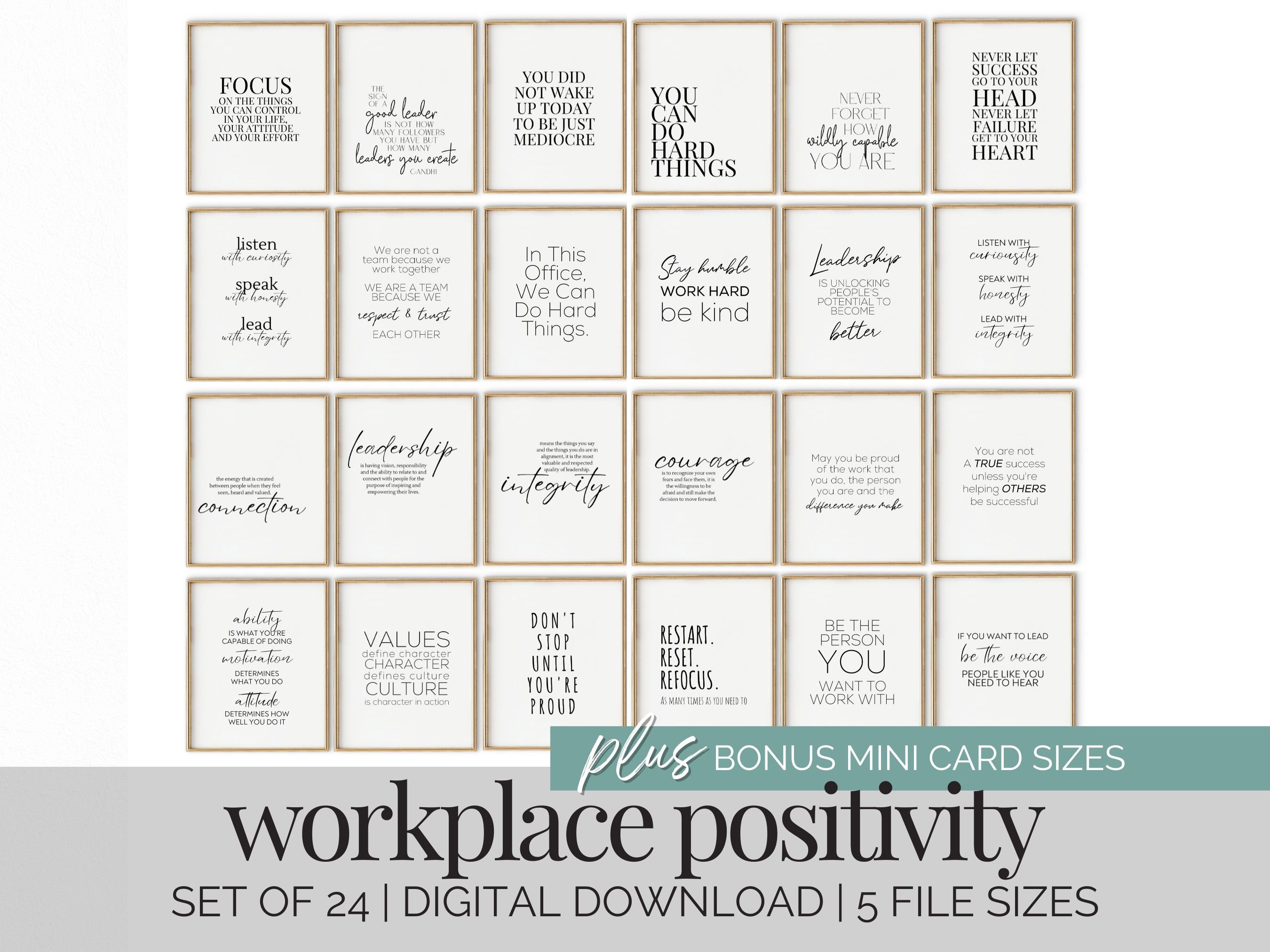 Workplace Positivity Quote Bundle, Printable Inspirational Quotes for ...