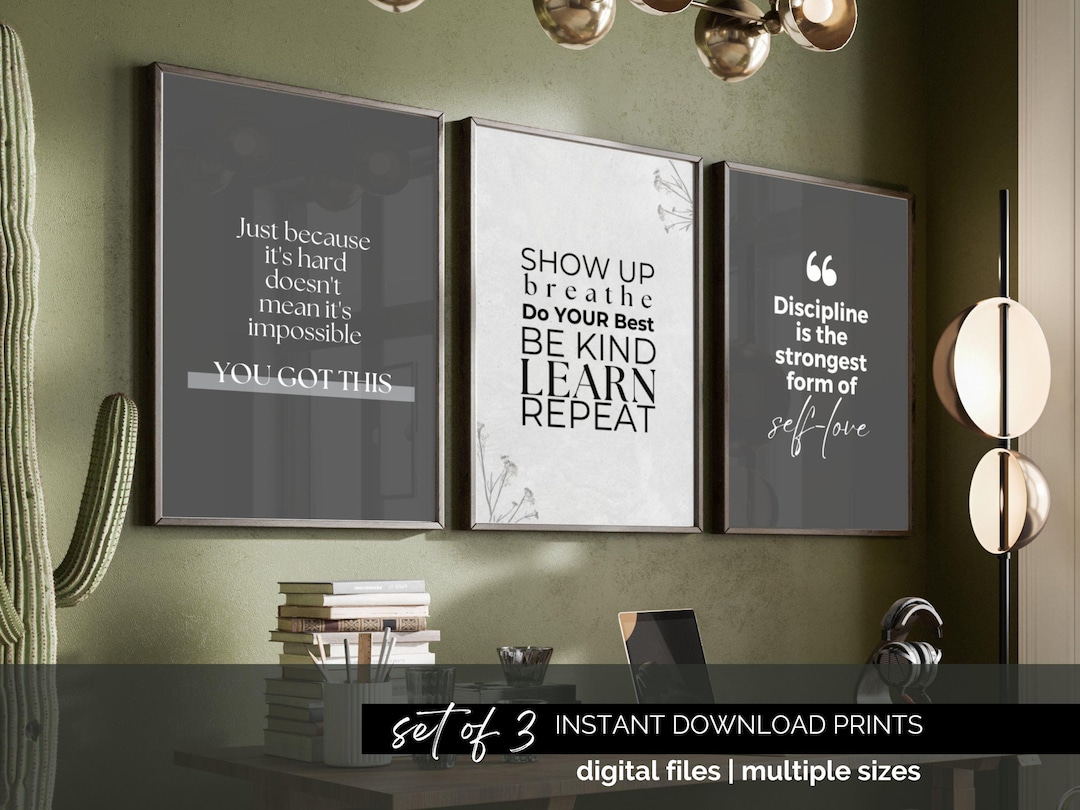 Office Wall Art Printable Posters Set of 3 Inspiring Office Wall Decor ...