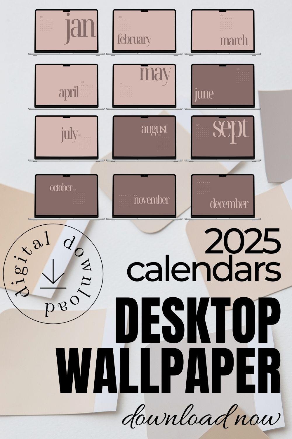 Neutral Desktop Wallpaper Monthly Calendar 2026 Digital Desktop ...