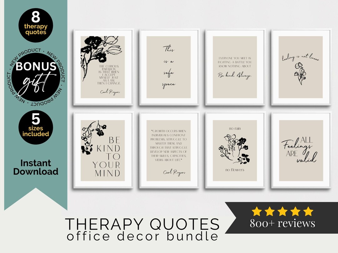 Therapy Office Decor Bundle Set of 8 Gallery Wall Decor - Etsy