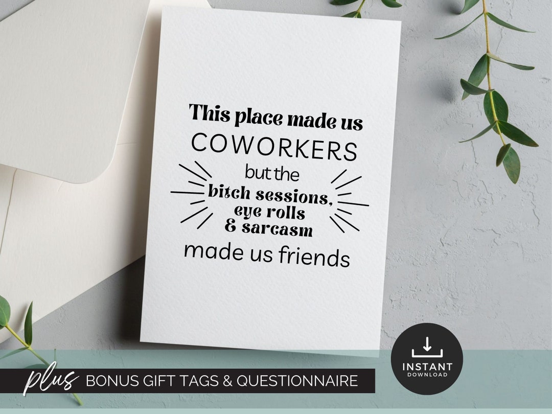 Coworkers to Friends Card for Coworker Leaving Job Card Work Bestie ...