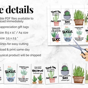 Succulent Gift Tag for Teacher Appreciation Gift Teacher Pun Thank You ...