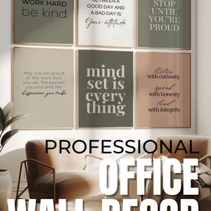 Earth Tone Wall Art for Office, Workplace Motivation Quotes, Breakroom ...