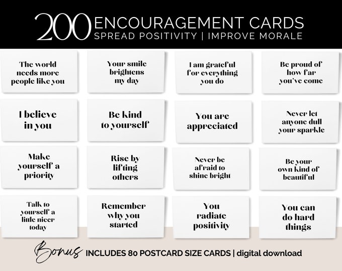 Notes of Encouragement Cards Inspirational Quote Cards Positive ...