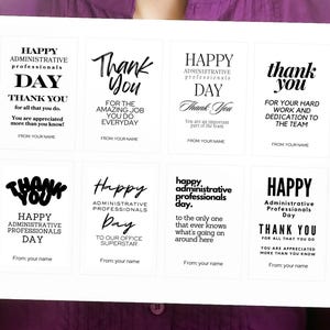 Admin Assistant Day Gift Tags Office Staff Appreciation Cards Personal ...