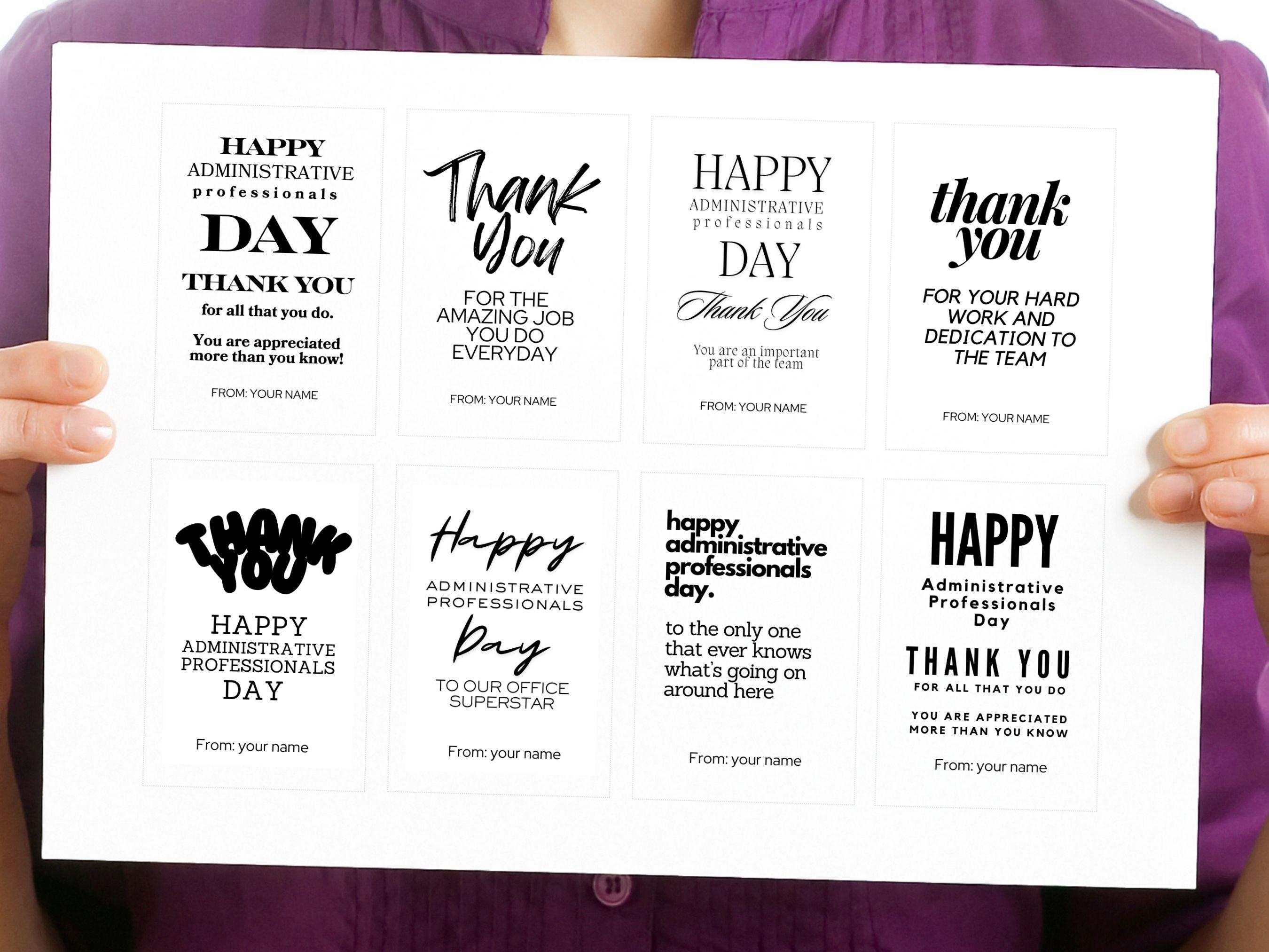 Admin Assistant Day Gift Tags Office Staff Appreciation Cards Personal ...