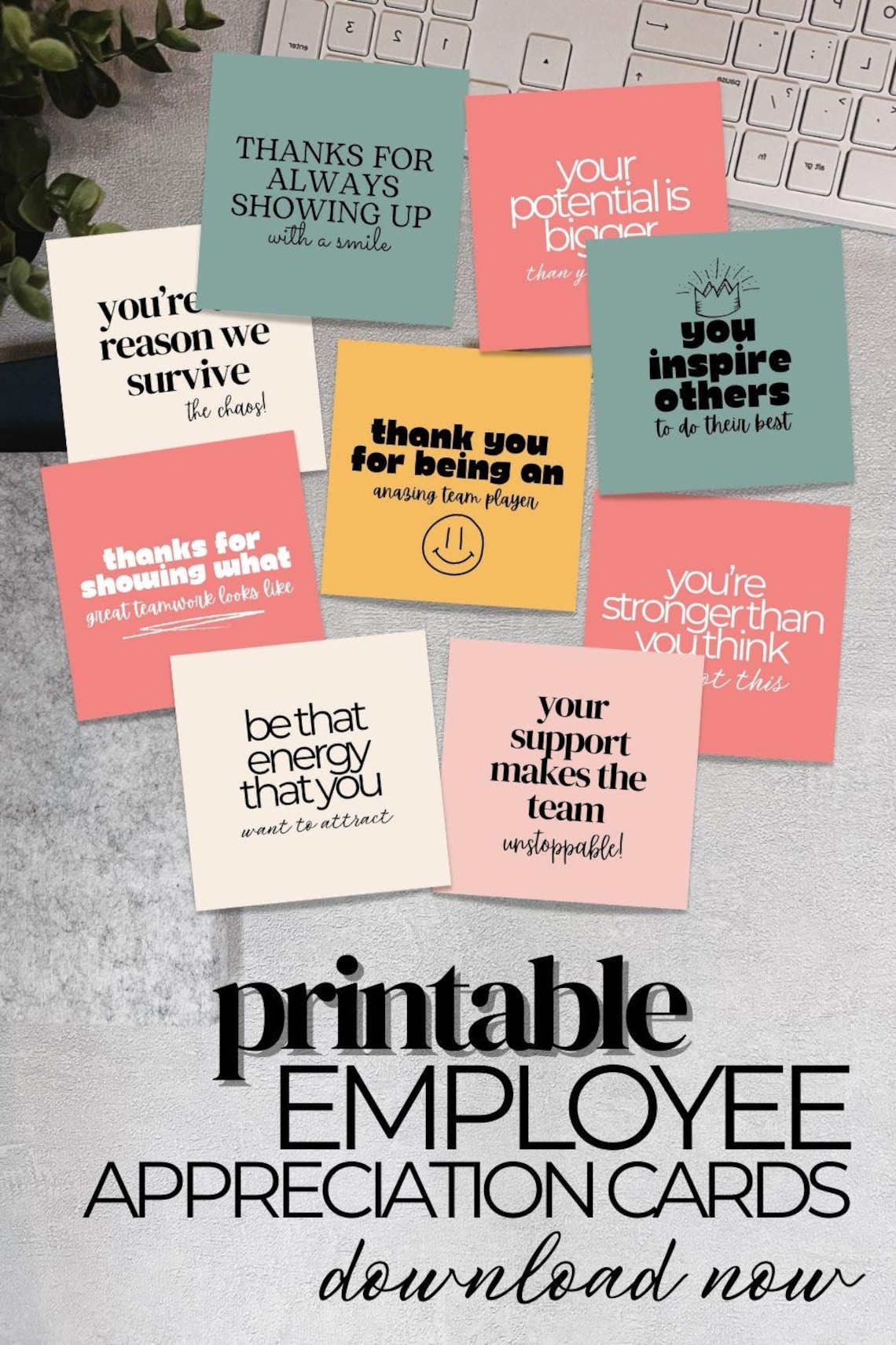 Employee Encouragement Quote Cards, Printable Team Thank You Cards ...